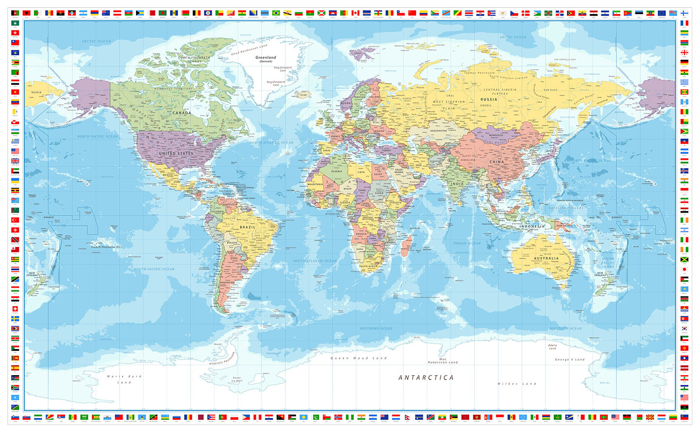Verdenskart med flagg - Illux.no